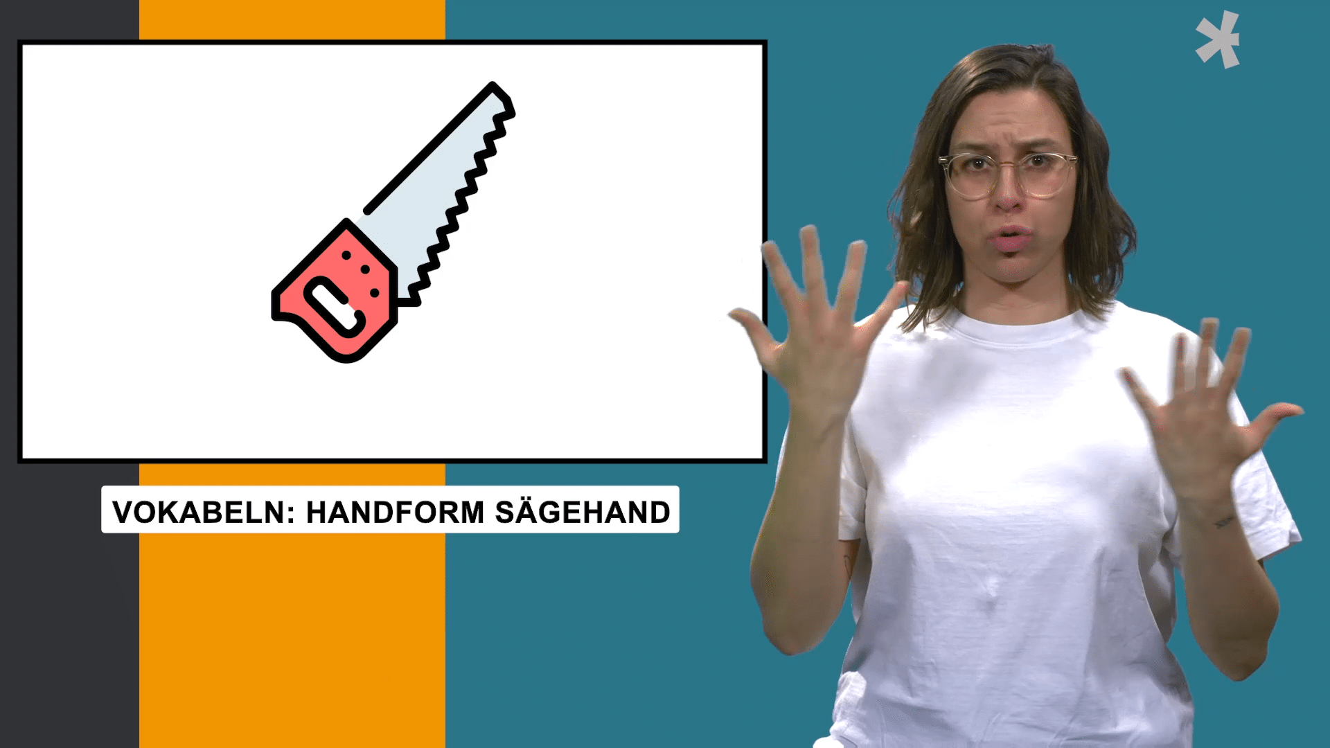 Vokabeln: Handform Sägehand - Gebärdenwelt.TV